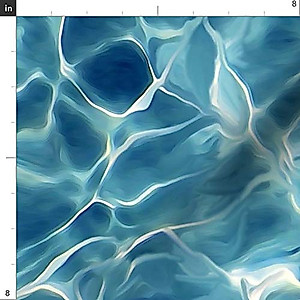 Spoonflower Fabric - Aqua Water Swimming Waves Sea Ocean Pacific Lagoon Pool Caribbean Printed on Petal Signature Cotton Fabric Fat Quarter - Sewing Quilting Apparel Crafts Decor