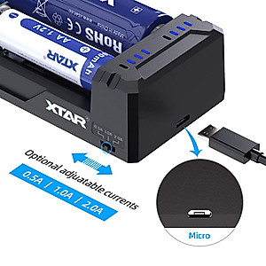 XTAR FC2 2A Battery Charger 18650 26650 Protected unprotected 21700 charger