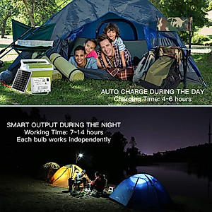 YINGHAO Solar Lights Indoor Home 4 Lights, 12 W Solar Panel & 2 Lights, 5.5W Solar Panel, Outdoor Waterproof Solar Lights for Garden, Yard, Camping, Shed, Barn, Garage