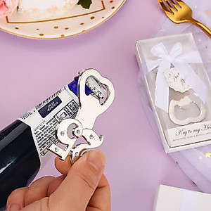 24PCS 25th Birthday Party Favors for Guests,Number 25 Silver Wedding Anniversary Beer Bottle Openers Gifts, Decorations,Souvenirs for Guests for Bridal Shower Favors (24, 25)