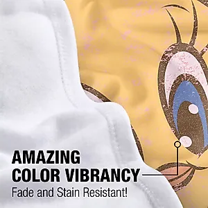 LOGOVISION Looney Tunes Lightweight Baby Blanket, 30"X40", Retro Tweety Unisex for Infants Girls & Boys
