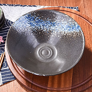 7.8 Inch Ceramic Bowl Set for Kitchen Deep Soup Pho Bowls, 33.5 OZ Japanese-style Large Porcelain Salad Bowls Set for Ramen Pasta Cereal Dessert Stackable Deep Noodle Serving Bowls Set of 4 for Gift