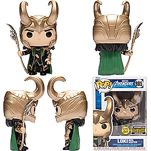 POP Marvel: Loki with Scepter (Glow in The Dark) Entertainment Earth Exclusive Funko Vinyl Figure (Bundled with Compatible Box Protector Case) Multicolored 3.75 inches
