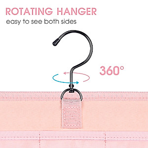 Sopito Hanging Jewelry Organizer, Foldable Jewelry Holder Organizer Dual-Sided with Hanger Metal Hooks for Necklaces Rings Earrings
