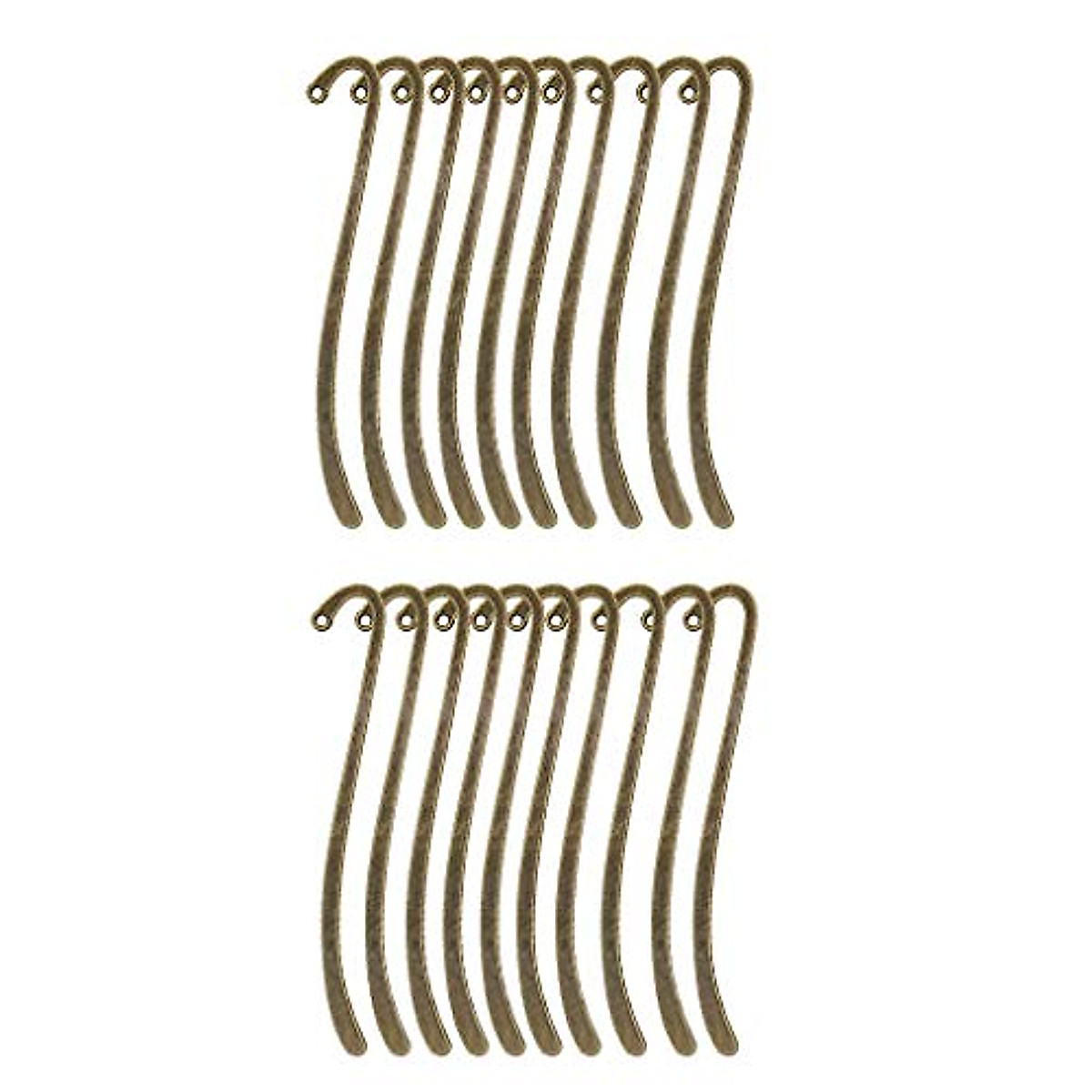 Baosity 20 Pieces Designs Metal Bookmarks Book Mark with Hook Beading Jewelry Findings Crafts x 14mm , Antique Bronze