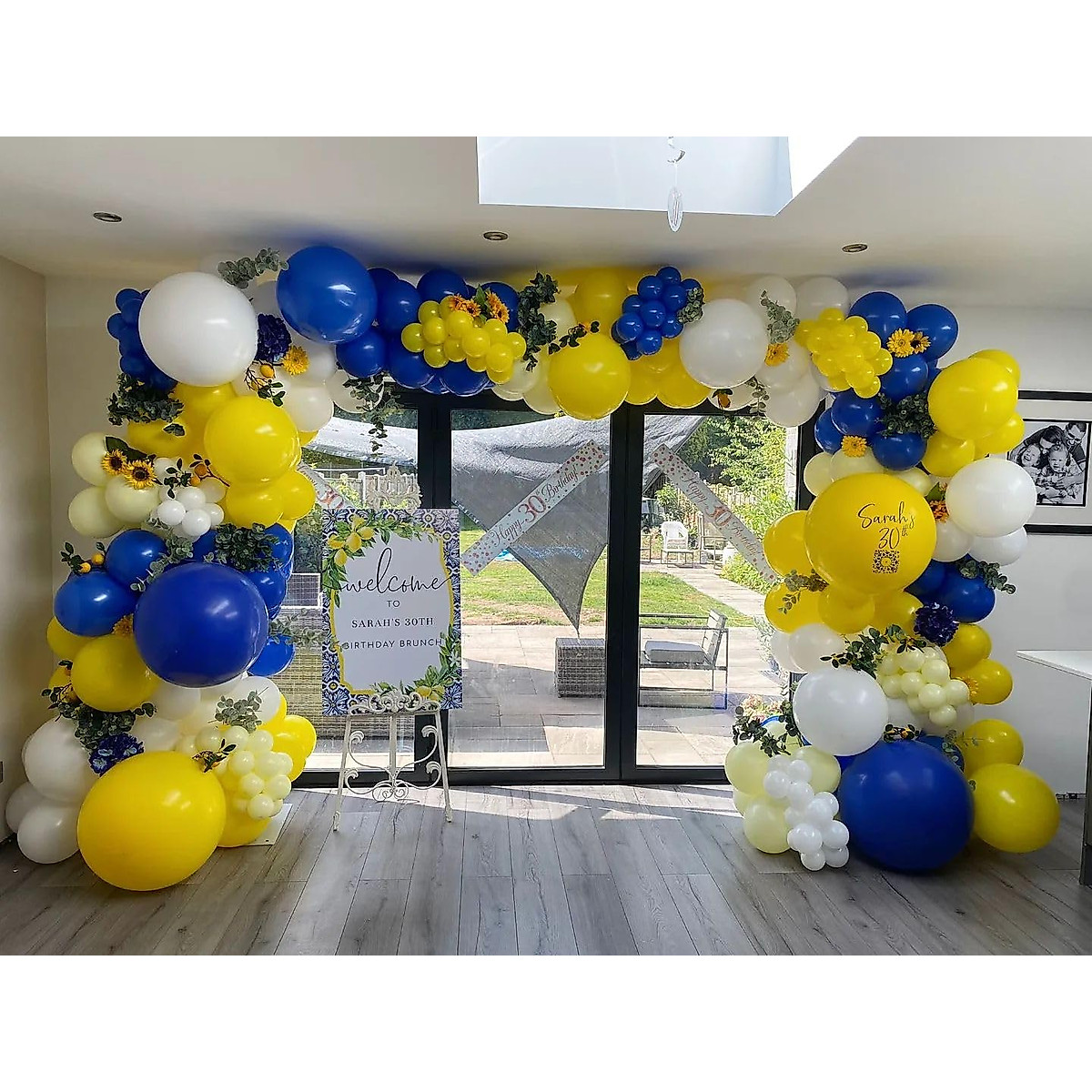 Enanal Lemon Balloon Garland Arch Kit, 153pcs Lemon Yellow Royal Blue and Dusty Blue Balloons for Lemonade Party Baby Shower Birthday Honeybee Party Supplies Bridal Shower Party Decoration (Lemon)