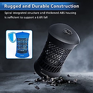 beichen Bug Zapper 4200V Electric Mosquito Zapper Waterproof Lamps for Outdoor Use Indoor Mosquito Killer for Home Patio Backyard [Covers 1500 Sq.ft, 7.7ft Cord,1-Pack Replacement Bulb]