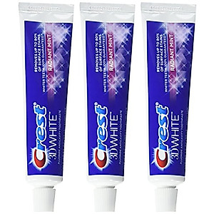 Crest 3D White Toothpaste - Radiant Mint - Net Wt. 2.5 Oz - Pack of 3