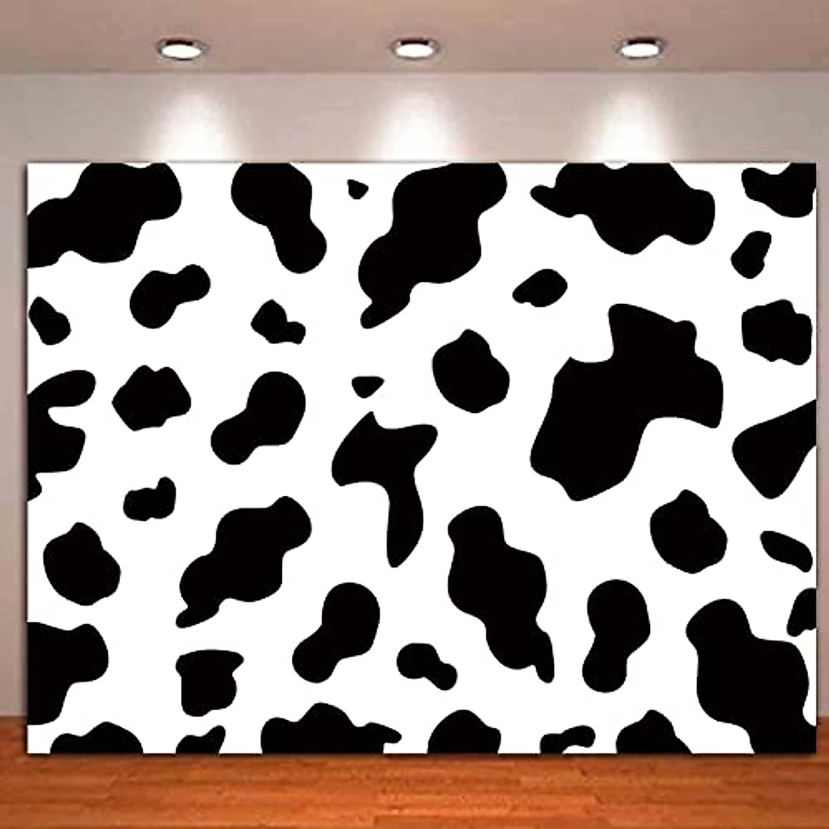 HQM Cow Party Photography Backdrops Black and White Cow Farm Animal Happy Birthday Photo Background Kid's Birthday Party Newborn Baby Shower Banner Props Supplies 5x3ft