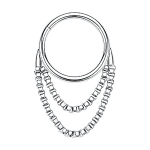Septum Jewelry 16G Septun Rings Silver Daith Earrings Surgical Steel Septum Clicker Chain Nose Ring Rook Earrings Seamless Conch Piercing Jewelry Septum Cartilage Helix Tragus Hoop Earrings 8mm