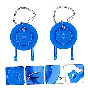 DOITOOL 2pcs Toilet Seat Plastic Chains Toilet Tank Flapper Lift Chain Braclet Toilet Plastic Flapper Plastic Flush Flapper Toilet Pvc Tank Flapper Toilet Flapper Blue Rubber Accessories
