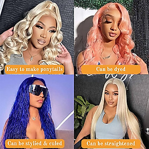ShengCai 613 13x6 Lace Front Wig Human Hair Body Wave Blonde Wig Human Hair 613 HD Lace Frontal Wig 13x6 180 Density 613 Lace Front Wig Human Hair Pre Plucked 22 Inch