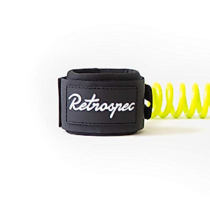 Retrospec Helix 10' Coiled Leash for Stand Up Paddleboarding, Lime Green