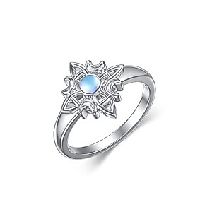 LONAGO Witches Knot Moonstone Ring 925 Sterling Silver Wicca Moon Irish Celtic Band Ring Jewelry Gifts for Women (7)