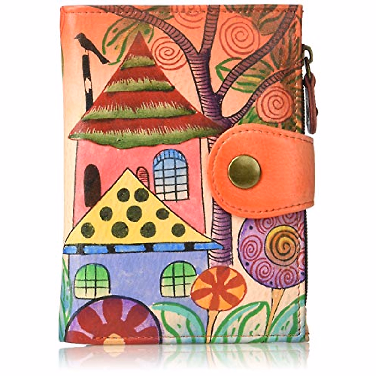 Anna by Anuschka Women's Hand Painted Genuine Leather Ladies Wallet - Village Of Dreams