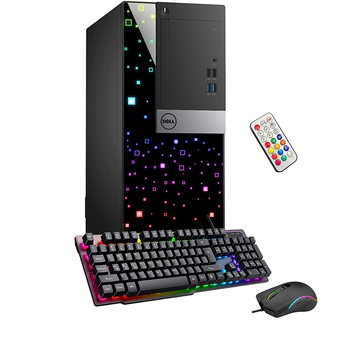 Dell Custom Built Tower Computer Desktop Intel Core i7-6700 Processor 3.40 GHz 16GB RAM 512GB SSD AMD Radeon RX 550 4GB Windows 10 Pro Wi-Fi Gaming PC Keyboard & Mouse HDMI (Renewed)