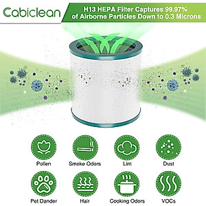 TP01 HEPA Filter Replacement Compatible with Dyson Tower Purifier Pure Cool Link TP01, TP02, TP03, AM11, BP01 Models, Compare to Part # 968126-03 (Pack of 2)