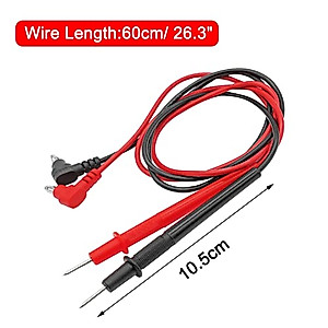 Waziaqoc 1 Pair Banana Plug Multimeter Probe Test Lead Cable, 1000V, Length 60cm, Black & Red