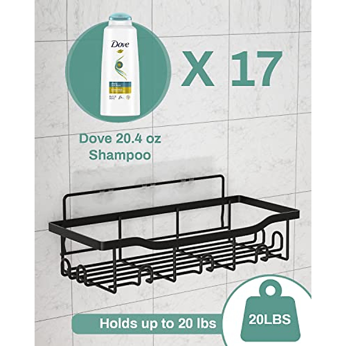 Gaclibl Shower Shelves for Inside Shower, Adhesive Shower Caddy 3 Pack Shower Organizer Wall Suction Shower Shampoo Holder, Shower Storage Rack Basket Shelf for Bath Bathtub Bathroom Restroom, Black