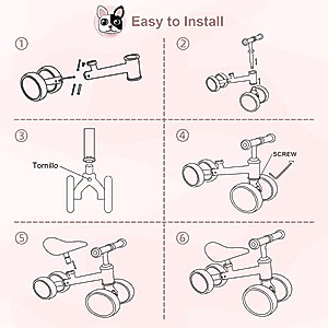 allobebe Baby Balance Bike for 1 Year Old, Toddler First Balance Bike, No Pedal Infant 4 Wheels Baby Walker First Birthday Gift, Mini Bike for 12-24 Months, Spotty Dog