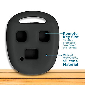 Keyless2Go Replacement for New Silicone Cover Protective Cases for Remote Keys with FCC HYQ1512V N1412BBB HYQ12BBT - Black - (2 Pack)