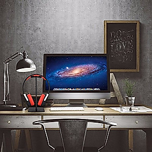 Nwubay Headphone Stand Aluminum Holder for Microsoft Xbox One Chat, Turtle Beach Recon 50X/50P/Beach XO One Stereo, KingTop Each G2000, Sony Playstation Stereo Headset & More Black