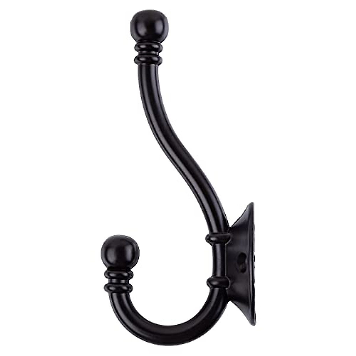 UNIQANTIQ HARDWARE SUPPLY Double Prong Dark Oil Rubbed Bronze Finished Hat and Coat Hook with Ball Ends | Wall, Hall Tree, Rack Mount Vintage Coat Hooks for Hanging Garment | DL-P2669-OB (5)