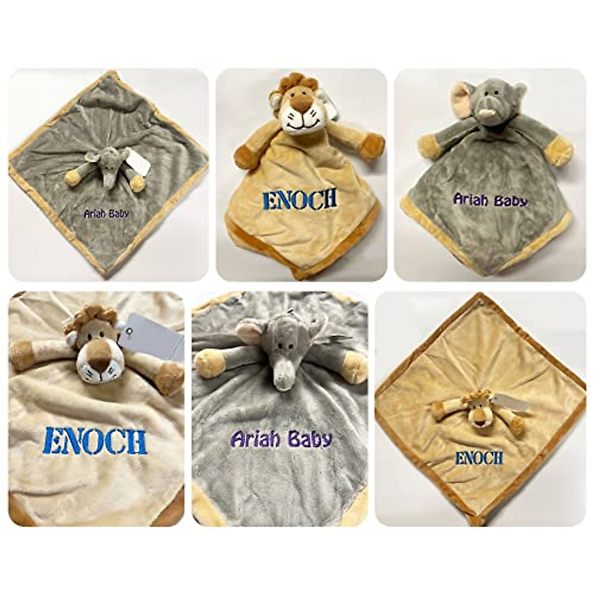 Personalized Baby Lovey Lion Gift for Her, for Him, Soft Unisex Toy - Cute Custom Embroidery Security Snuggle Comforter Blanket