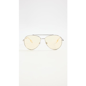 Burberry Classic Aviator Sunglasses, Silver/Yellow, One Size