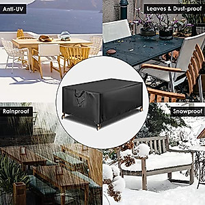 Patio Furniture Covers, Heavy Duty Outdoor Furniture Cover Waterproof, Patio Table and Chair Set Cover, UV Resistant Rain Sun Dustproof Patio Table Covers for Outdoor Furniture, 110 x 84 x 28 inches
