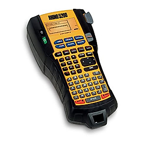 DYMO Rhino 5200 Industrial Portable Thermal Transfer Electronic Label Maker, Yellow - Label, Tape, Auto Power Off, Monochrome, LCD Display