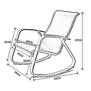 Lounge Chair, Patio Lounge Chairs Upholstered Rocking Chair, Rubber Wood Frame Rocker Chair with Detachable Cushion, PP Cotton Padded Seat for Living Room Balcony, Support 150KG Durable (Color : A) (