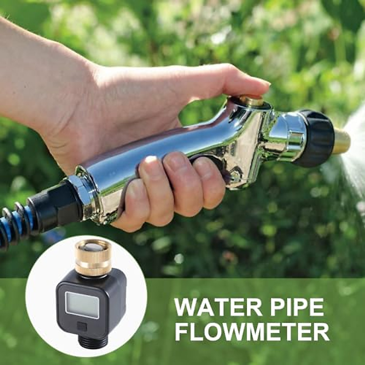 Water Flowmeter With Brass Inlet 3/4'' Thread Flowmeter IP55 Measure Gallon/Liter Consumption And Rate