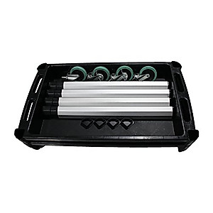 MaxWorks 80384 Black and Gray Two-Tray Service/Utility Cart With Aluminum Legs And 4" Diameter Swivel Castors