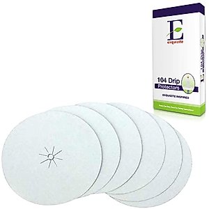 Exquizite 104 Drip Protectors/Candle Bobeches for Devotional Candlelight Vigils, Church Service, Memorial Service, Mass, Ceremonies - Box of 104 Drip Protectors/Paper Bobeches, White 3" Diameter