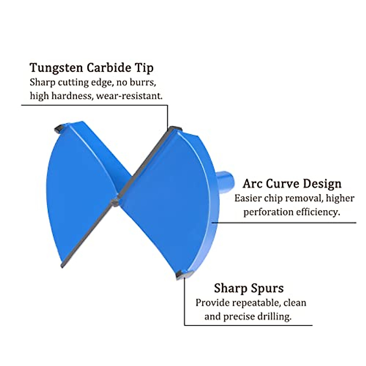 Kozelo Forstner Drill Bit - [80mm] Tungsten Carbide Auger Opener for Wood Furniture Hinge Woodworking Use, Hex Shank, Dark Blue