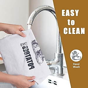 TOGETRUE Potato Onion Storage Bag, Fabric Onion and Potatoes Storage Bag, Washable Garlic Potatoes Onions Keeper with Drawstring for Pantry, 2 Pack (Potato Onion Bag)