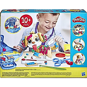 Play-Doh Care 'n Carry Vet Playset for Kids 3 Years and Up with Toy Dog, Storage, 10 Tools, and 5 Modeling Compound Colors, Non-Toxic
