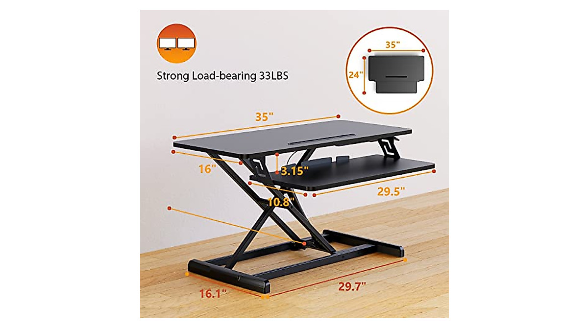 ErGear Standing Up Desk Converter Height Adjustable Sit Stand Desk with ...