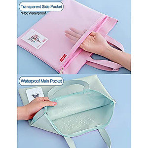 Pocket Small Size Desk Calculator and Large Double Pocket Waterproof File Bag with Handle Bundle
