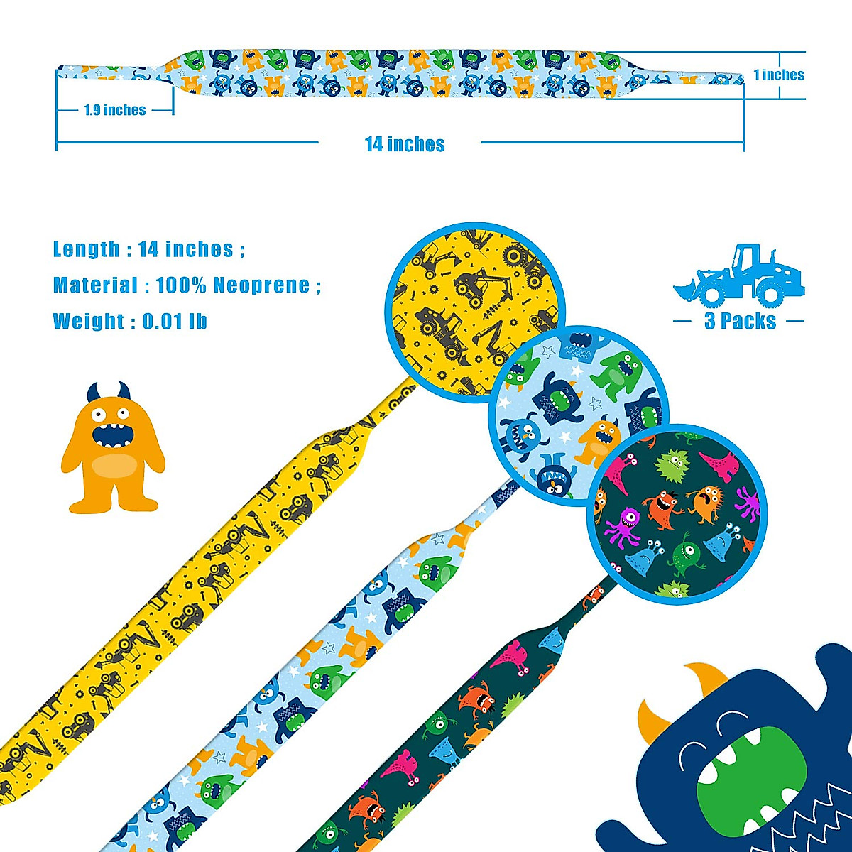 Kids Eyewear Retainer, No-Tail Adjustable Glass Retainers for Boys & Girls Sports, Eyeglasses & Sunglasses Strap for Kids, Floating Sunglass Lanyard for Kids