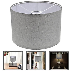 BESPORTBLE Cloth Lamp Shades Drum Lampshades for Chandeliers Floor Light and Table Lamp, Replacement Shade Natural Linen Hand Crafted Desk Cover Light Grey 20x20x18cm