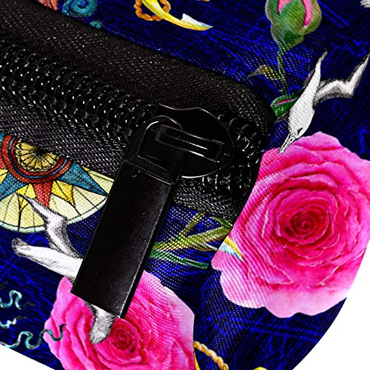 Watercolor Dragon Roses Blue Pattern Pencil Bag Pen Case Stationary Case Pencil Pouch Desk Organizer Makeup Cosmetic Bag for School Office