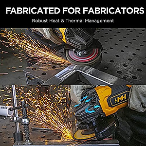 MOTORHEAD 20V ULTRA 4-1/2 inch Cordless Angle Grinder, Lithium-Ion, 10000RPM, 3 Position Handle, Paddle Switch, 2Ah Battery, Quick Charger, Bag, (3) Cutting, Grinding & Polishing Wheels, USA-Based