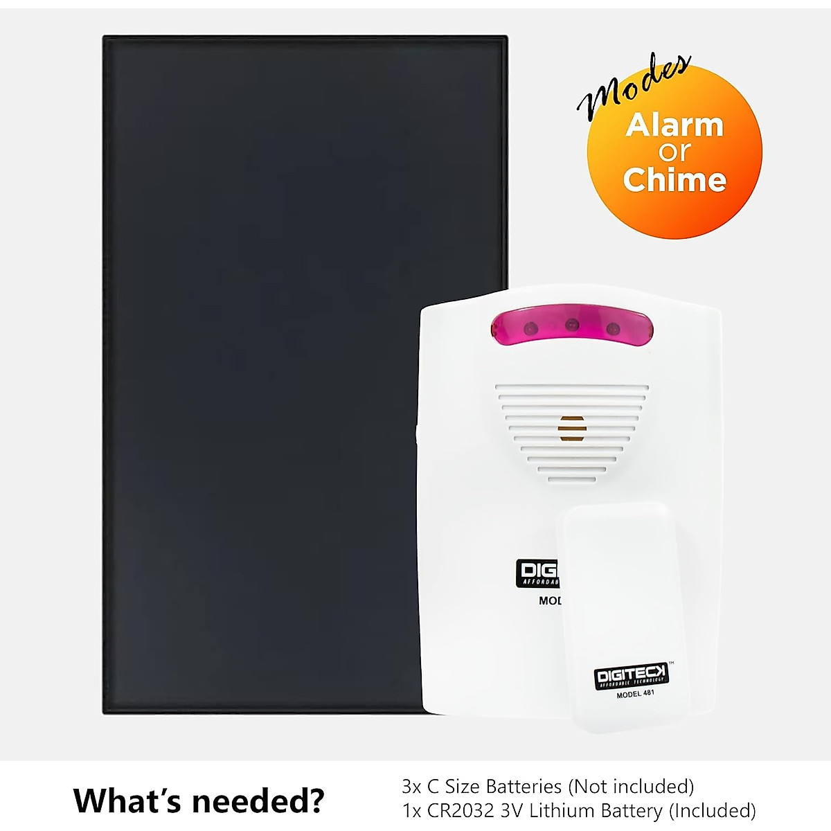 Digiteck Wireless Pressure Mat Doorbell and Alarm Systems, for Home, Flat Security White & Black