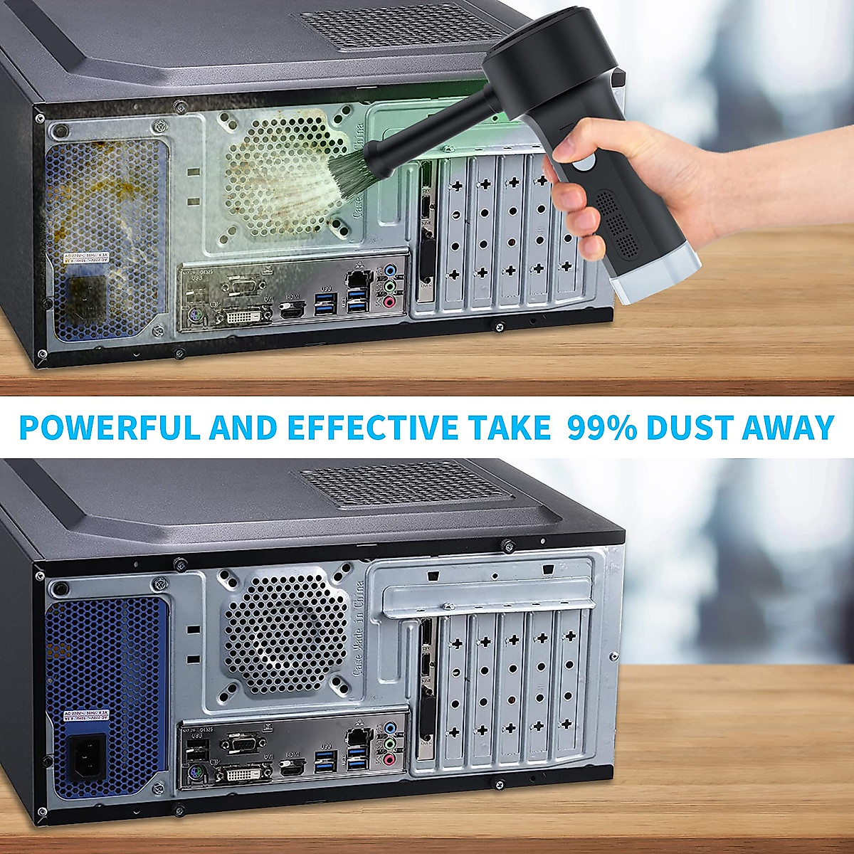 Sukadar Compressed Air Electric Air Duster for Cleaning Computer, Portable 91000 RPM Cordless Air Blower with 10000mAH Rechargeable Battery Replaces Compressed Air Cans for Cleaning Computer Keyboard