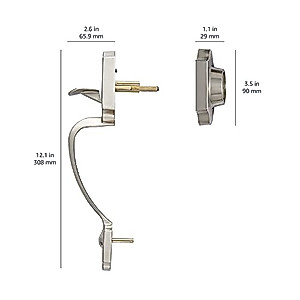 Amazon Basics Handleset with Shelby Lever - Single Cylinder - Satin Nickel