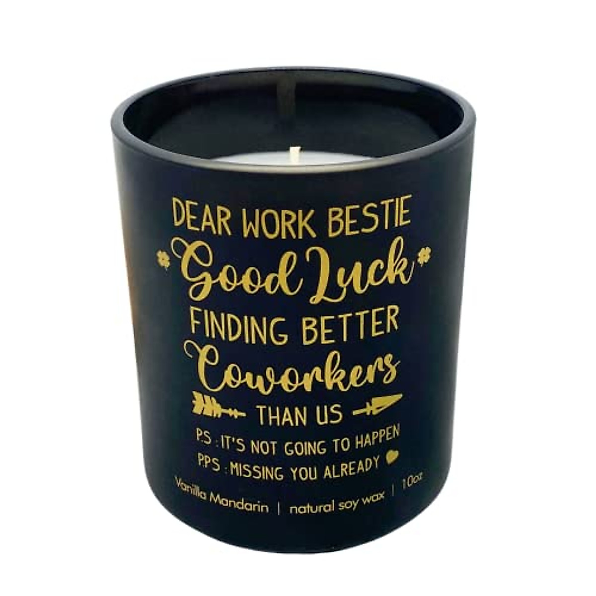 Going Away Gift for Coworker - Funny Office Gifts - Beautiful Soy Wax Scented Candle, Makes a Perfect Office Gift for Work Friends - Gifts for Coworker Leaving Job (Mandarin Vanilla)