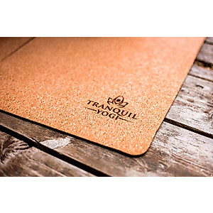 Tranquil Yogi Natural Yoga and Exercise Mat - Excellent Grip and Joint Protection, Includes Carry Strap. (Cork - 6mm)