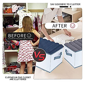 4PCS Pants Organizer, Wardrobe Clothes Organizer for Folded Clothes, Upgraded Drawer Organizers for Clothing, Clothes Organizer, T-Shirt, Leggings, Pants Organizer for Closet Ticacos